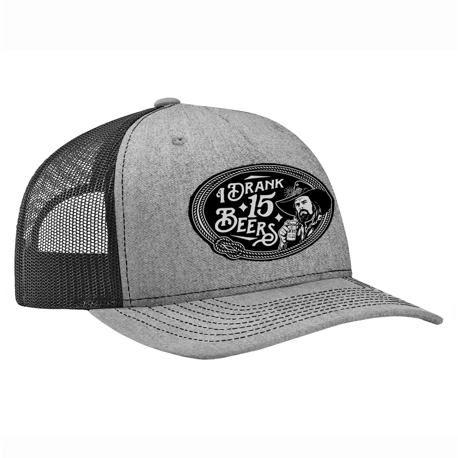 I Drank 15 Beers Leather Patch Hat– Bad Ass Hat Co